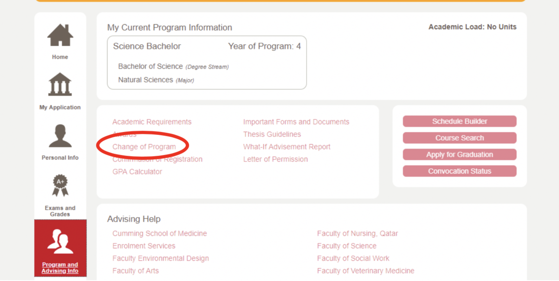 Change Your Faculty, Program or Declare a Major | Office of the ...